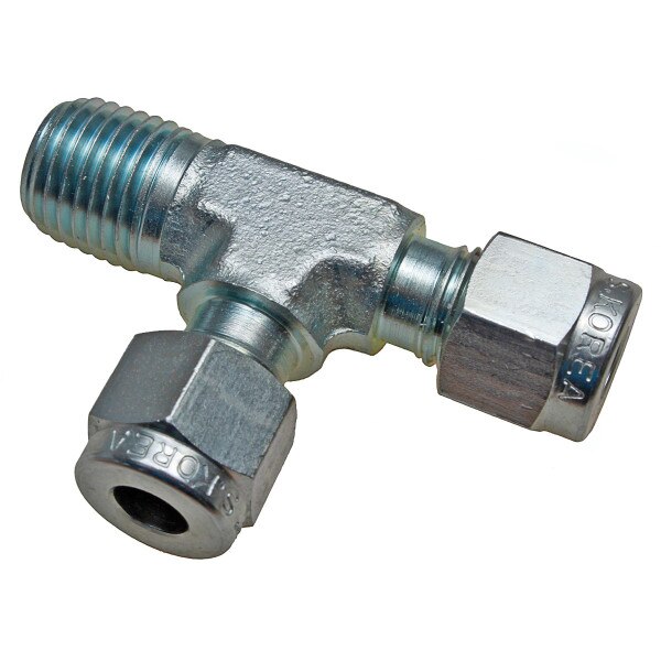 RBUS 1/4" TMT Run Tee 1/4" Tube X 1/4 MNPT Steel Compression Fitting ...